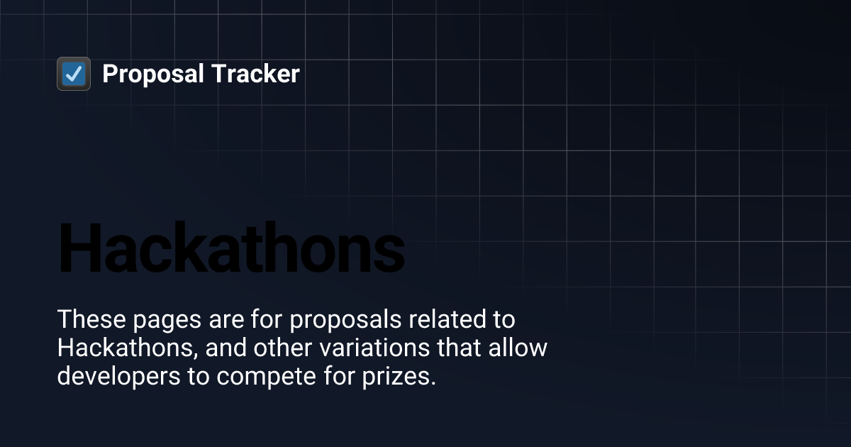 Hackathons | Proposal Tracker